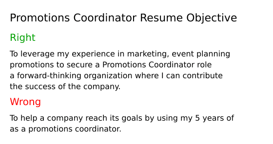 Top 16 Promotions Coordinator Resume Objective Examples