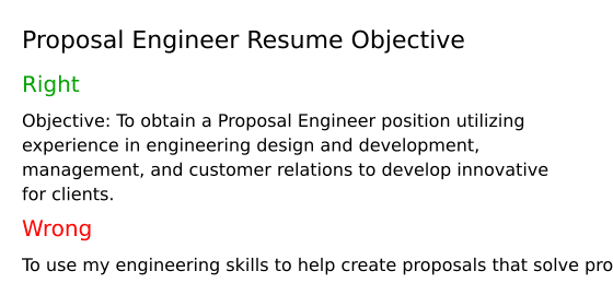 Top 16 Proposal Engineer Resume Objective Examples