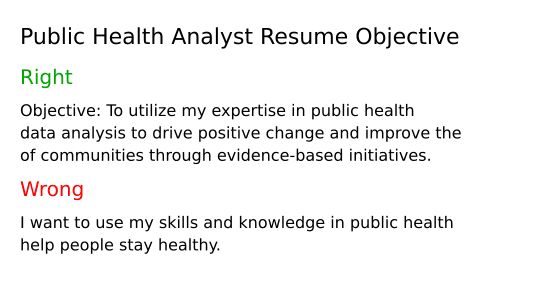 Top 16 Public Health Analyst Resume Objective Examples
