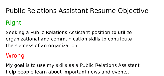 Top 18 Public Relations Assistant Resume Objective Examples