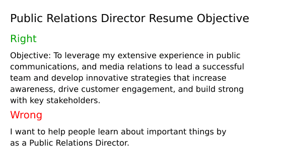 Top 16 Public Relations Director Resume Objective Examples