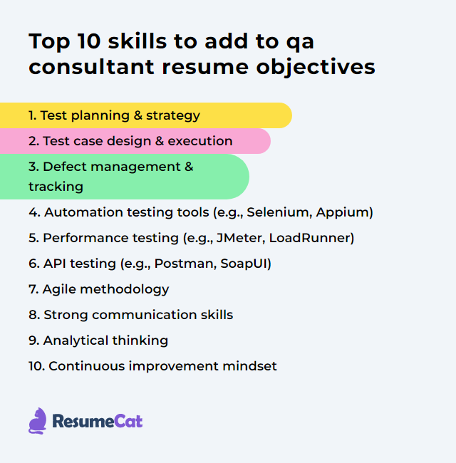 Top 18 QA Consultant Resume Objective Examples | ResumeCat