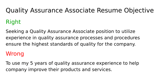 Top 16 Quality Assurance Associate Resume Objective Examples