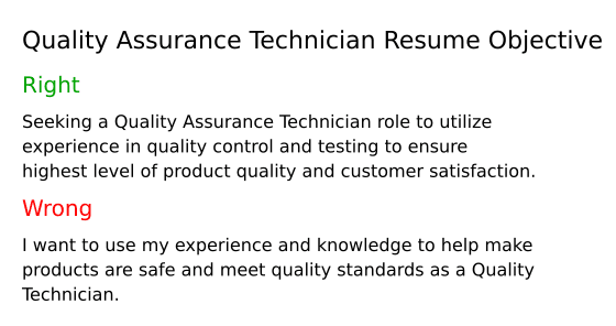 Top 16 Quality Assurance Technician Resume Objective Examples