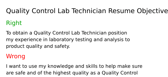 Top 17 Quality Control Lab Technician Resume Objective Examples