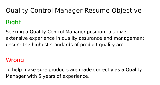 Top 17 Quality Control Manager Resume Objective Examples