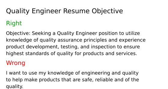 Top 16 Quality Engineer Resume Objective Examples