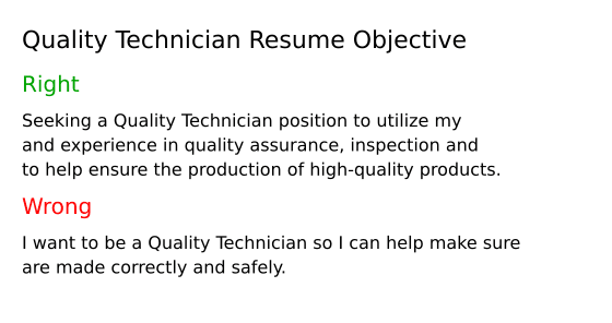 Top 16 Quality Technician Resume Objective Examples