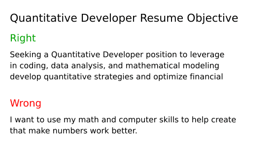 Top 16 Quantitative Developer Resume Objective Examples