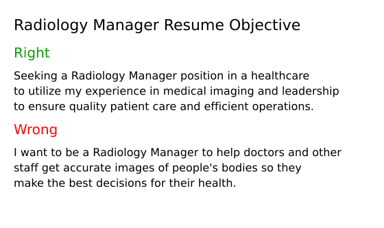 Top 16 Radiology Manager Resume Objective Examples