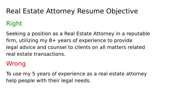 Top 17 Real Estate Attorney Resume Objective Examples