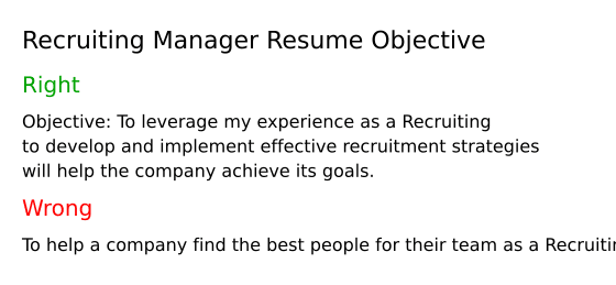 Top 18 Recruiting Manager Resume Objective Examples