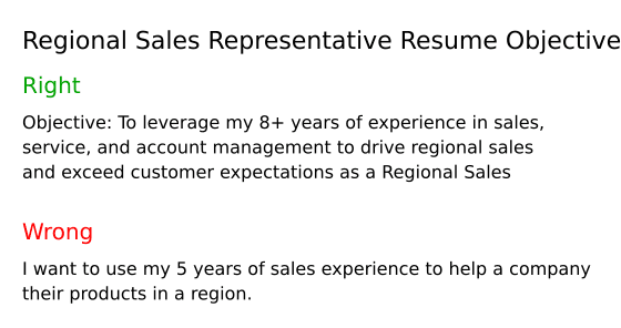 Top 18 Regional Sales Representative Resume Objective Examples