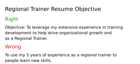 Top 17 Regional Trainer Resume Objective Examples