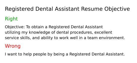 Top 18 Registered Dental Assistant Resume Objective Examples