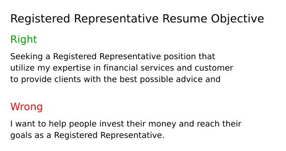 Top 16 Registered Representative Resume Objective Examples