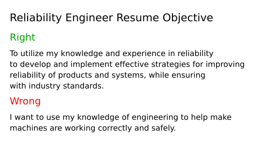 Top 17 Reliability Engineer Resume Objective Examples