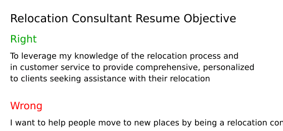 Top 16 Relocation Consultant Resume Objective Examples