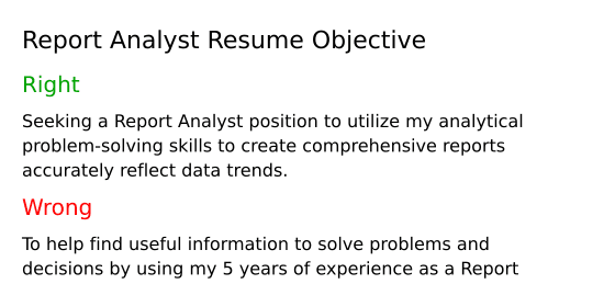 Top 18 Report Analyst Resume Objective Examples | ResumeCat