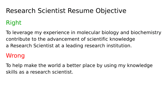 Top 16 Research Scientist Resume Objective Examples