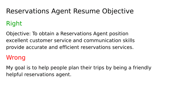 Top 18 Reservations Agent Resume Objective Examples