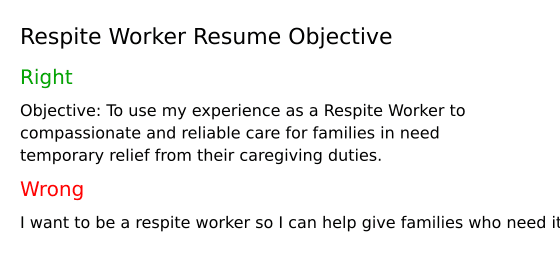 Top 18 Respite Worker Resume Objective Examples | ResumeCat