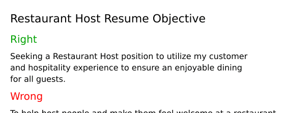 Top 17 Restaurant Host Resume Objective Examples | ResumeCat
