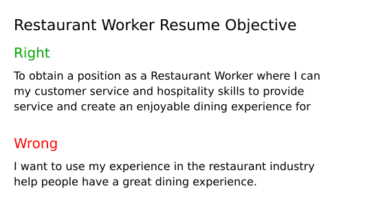 Top 18 Restaurant Worker Resume Objective Examples