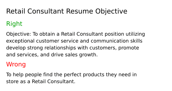 Top 18 Retail Consultant Resume Objective Examples