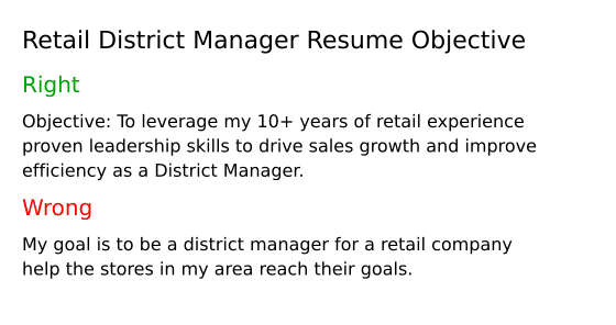 Top 18 Retail District Manager Resume Objective Examples