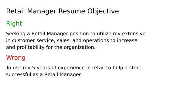 Top 17 Retail Manager Resume Objective Examples | ResumeCat