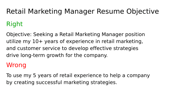 Top 18 Retail Marketing Manager Resume Objective Examples