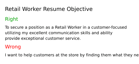 Top 17 Retail Worker Resume Objective Examples | ResumeCat