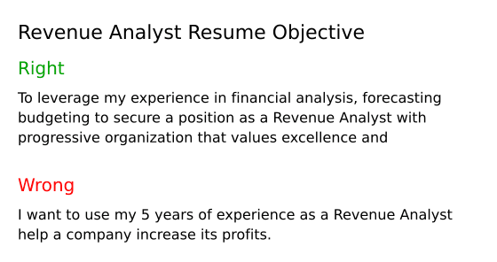 Top 18 Revenue Analyst Resume Objective Examples | ResumeCat