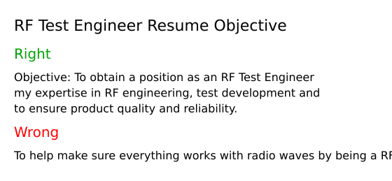 Top 17 RF Test Engineer Resume Objective Examples