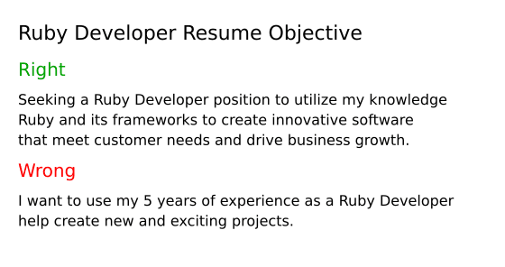Top 17 Ruby Developer Resume Objective Examples | ResumeCat
