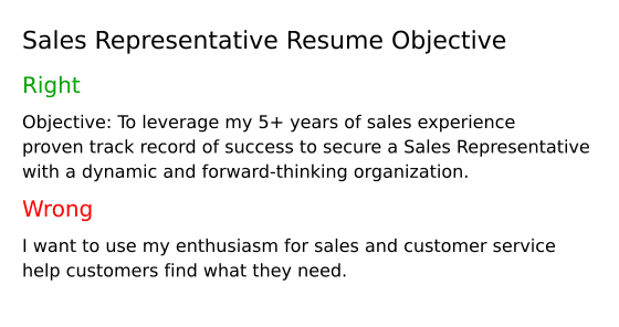 Top 16 Sales Representative Resume Objective Examples