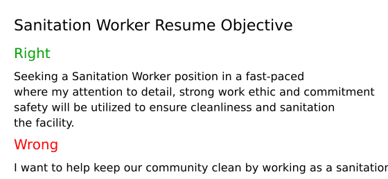Top 18 Sanitation Worker Resume Objective Examples