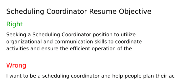 Top 18 Scheduling Coordinator Resume Objective Examples