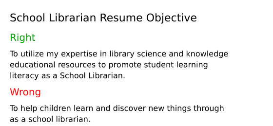 Top 17 School Librarian Resume Objective Examples