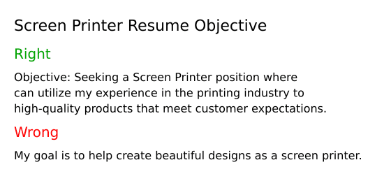 Top 18 Screen Printer Resume Objective Examples | ResumeCat