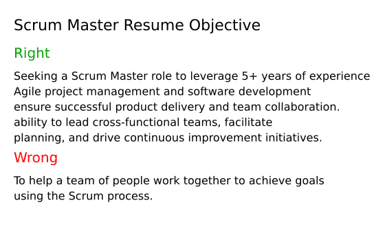 Top 18 Scrum Master Resume Objective Examples | ResumeCat