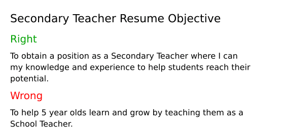 Top 16 Secondary Teacher Resume Objective Examples