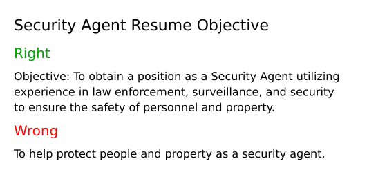 Top 17 Security Agent Resume Objective Examples | ResumeCat