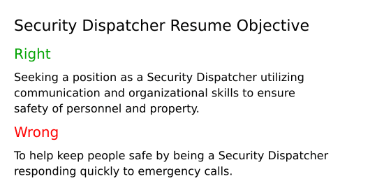 Top 18 Security Dispatcher Resume Objective Examples