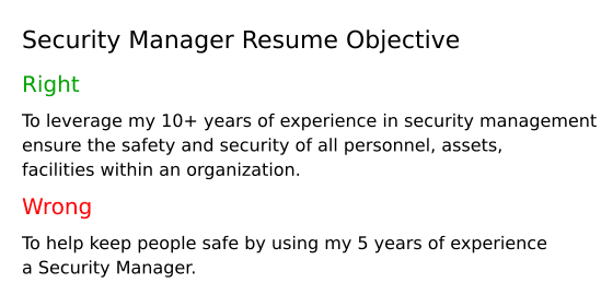 Top 16 Security Manager Resume Objective Examples