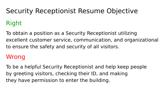 Top 18 Security Receptionist Resume Objective Examples