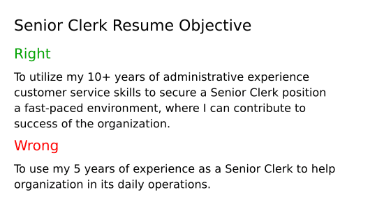 Top 16 Senior Clerk Resume Objective Examples | ResumeCat
