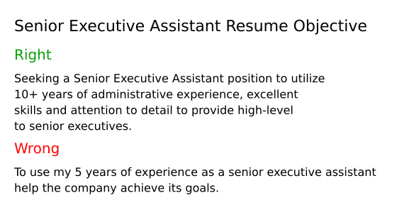 Top 17 Senior Executive Assistant Resume Objective Examples