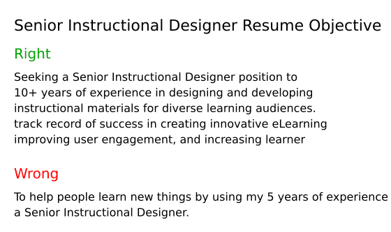 Top 18 Senior Instructional Designer Resume Objective Examples Top 18 Senior Instructional Designer Resume Objective Examples